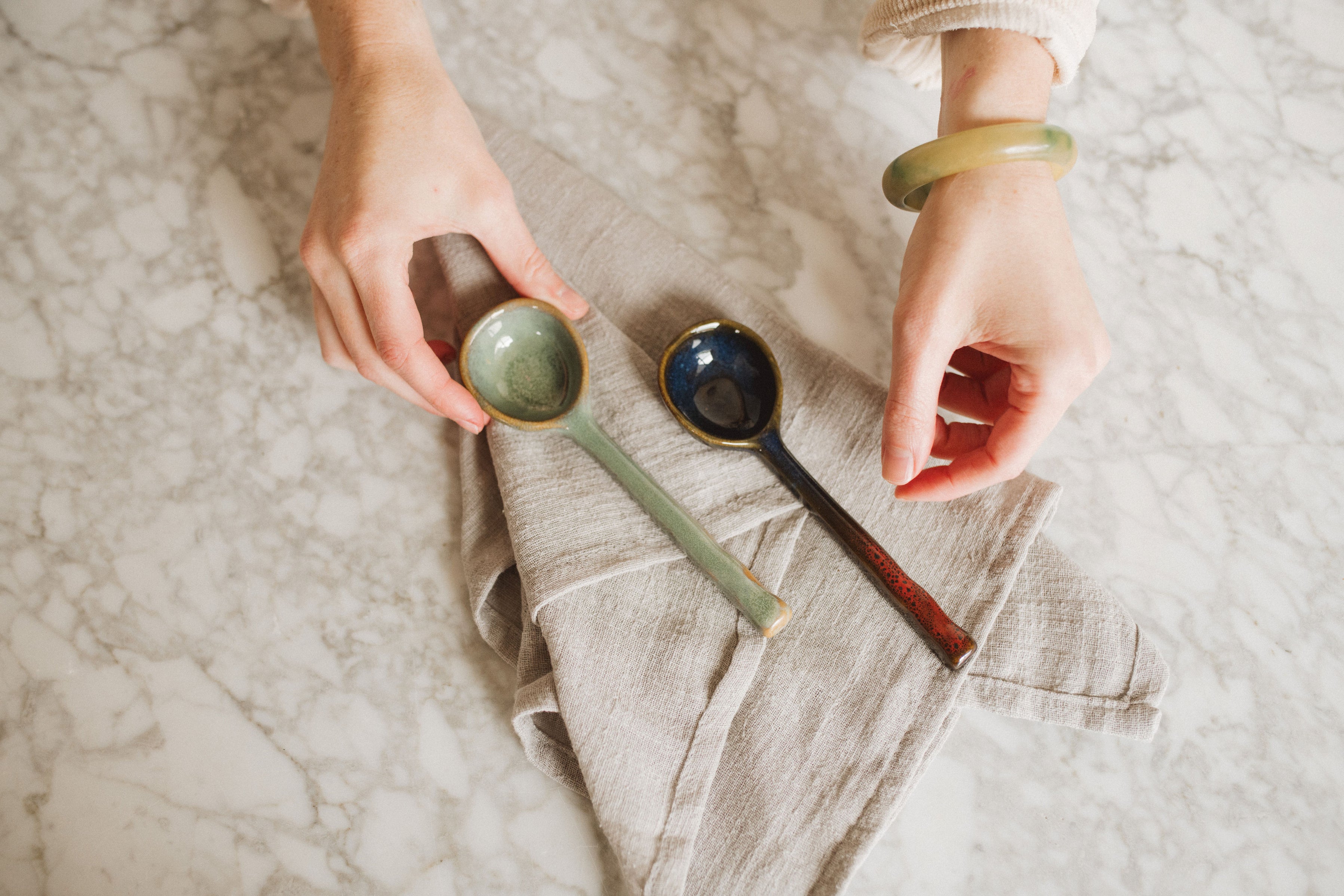 Hand Painted Stoneware Spoon – The Boho Market, LLC