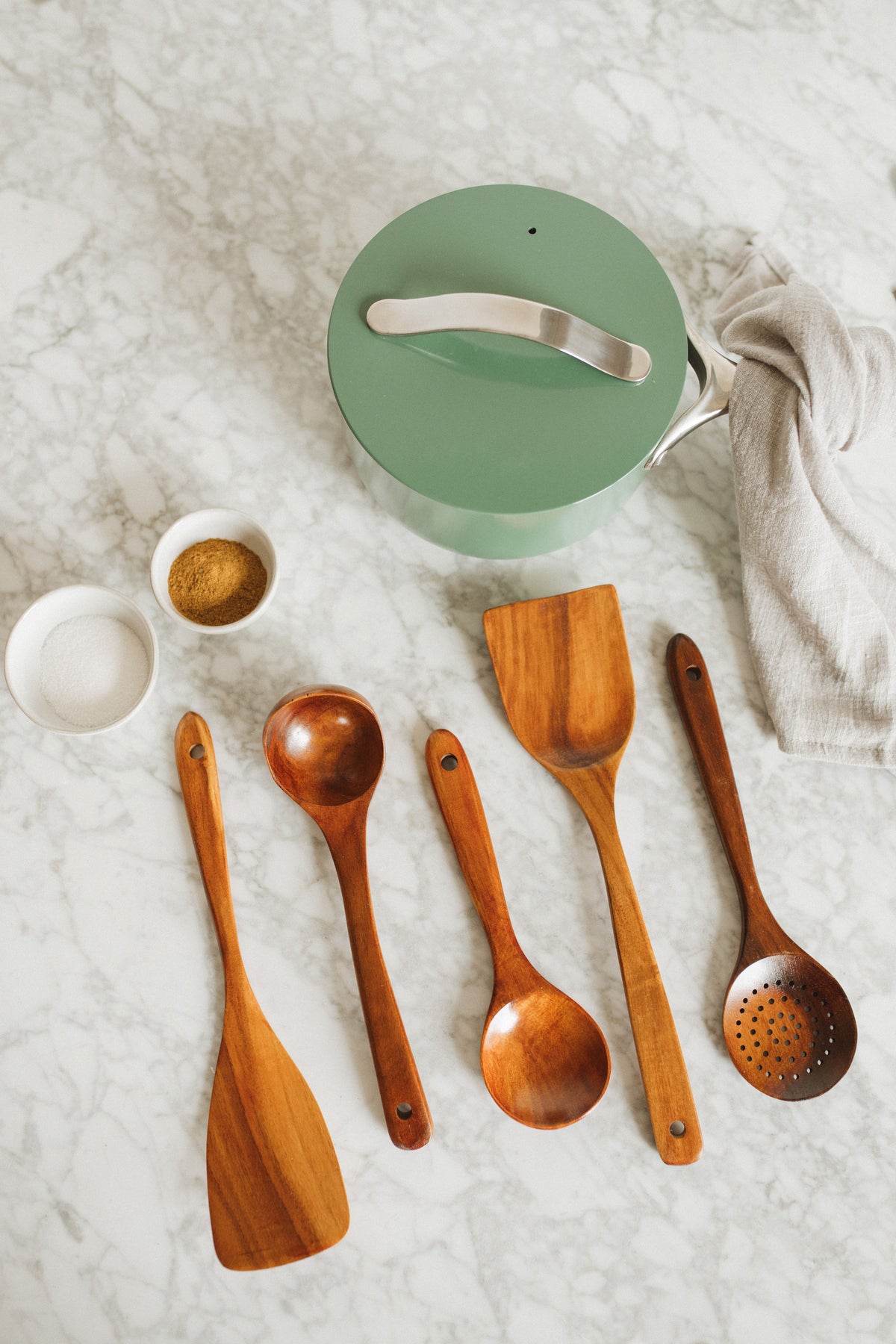 Acacia Wood Slotted Spoon | The Boho Market – The Boho Market, LLC
